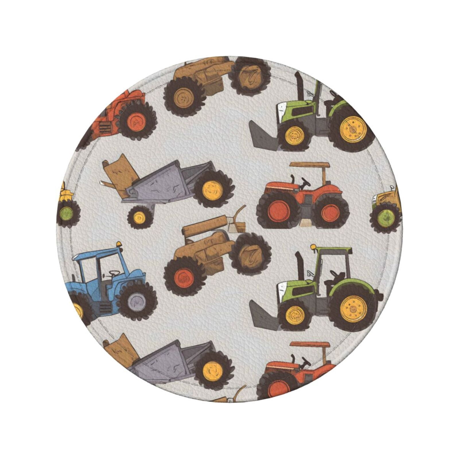 6-Piece Set Of Round Coasters Water-Resistant Leather Double-Sided Non ...