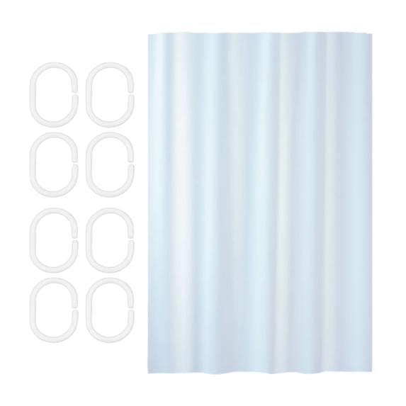 6 Piece Shower Curtain Set with Hooks Plastic Waterproof Shower Liner ...