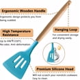 6-Piece Silicone Cooking Utensils Set with Wood Handles, Heat Resistant ...
