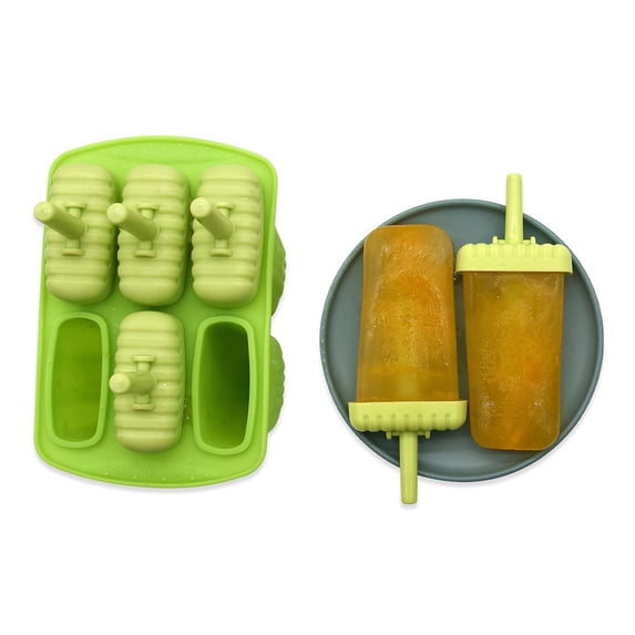 6-Piece Silicone Popsicle Mold Set - Easy Grip DIY Ice Cream Molds for ...
