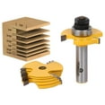 6 Piece Slot Cutter 3 Wing Router Bit Set - 1/2" & 1/4" Shank -Yonico ...