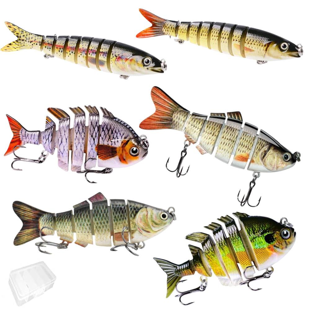 6-Piece Slow Sinking Jointed Swimbait Set, Lifelike Fishing Lures for ...