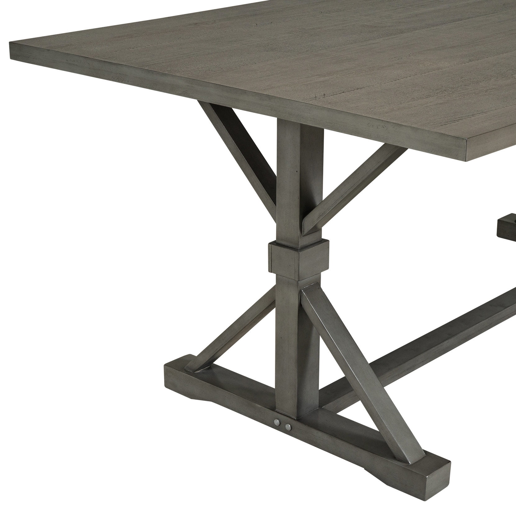 6-Piece Solid Wood Dining Set with 72" Rectangular Table, 4 Chairs ...