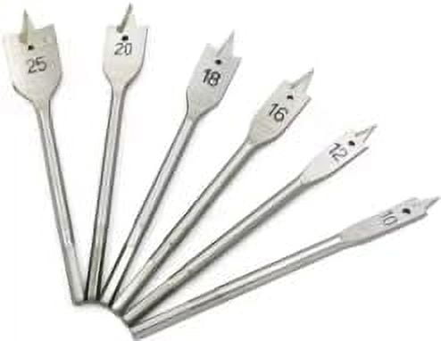 6-Piece Spade Drill Bit Set – Carbon Steel Paddle Bits with 1/4" Hex ...