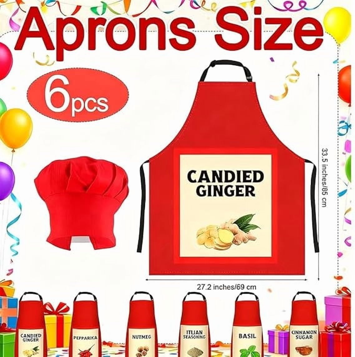 6-Piece Spice Themed Apron and Hat Set, Group Costume for Halloween and ...