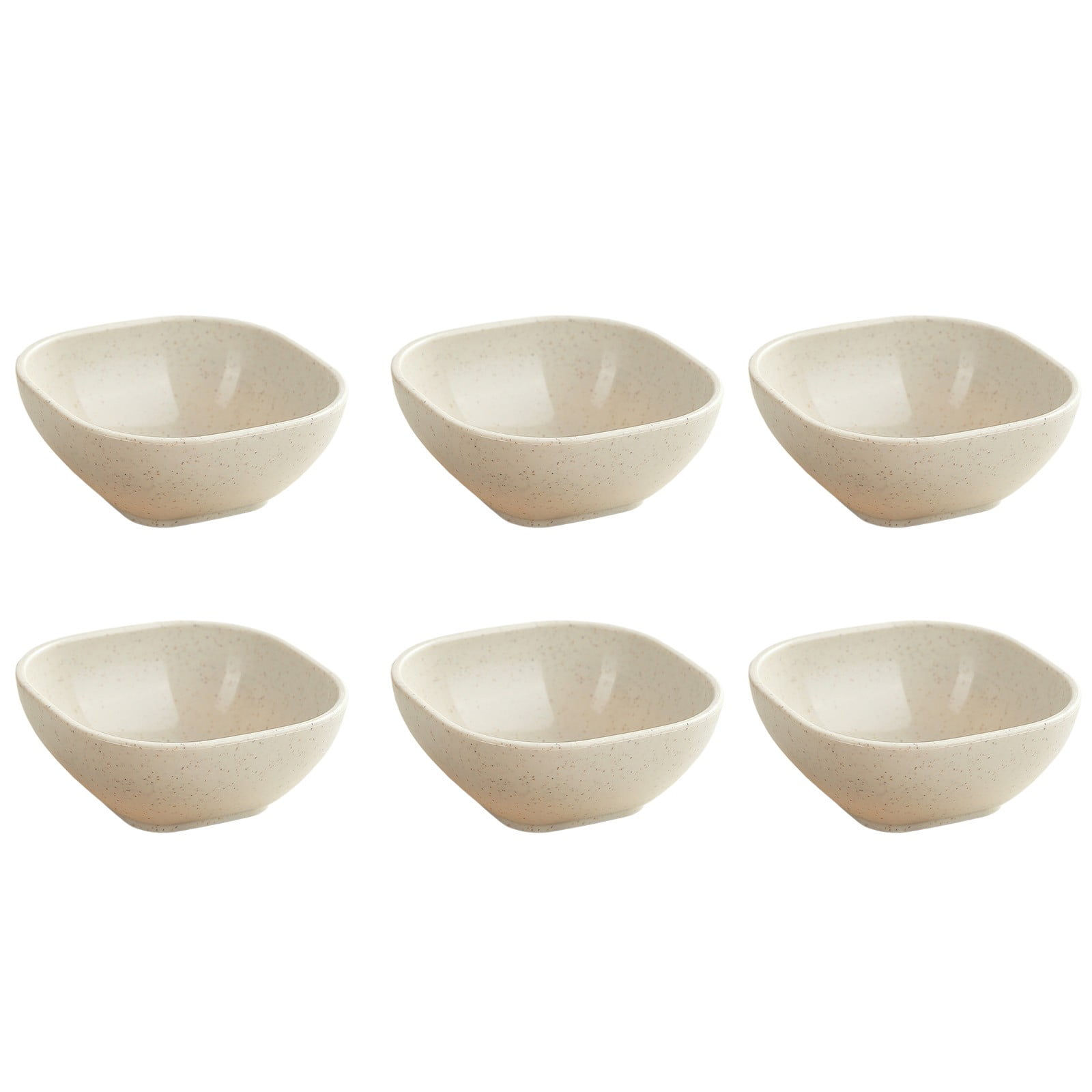 6-Piece Square Wheat Straw Condiment Dishes - Eco-Friendly 4-Inch Sauce ...