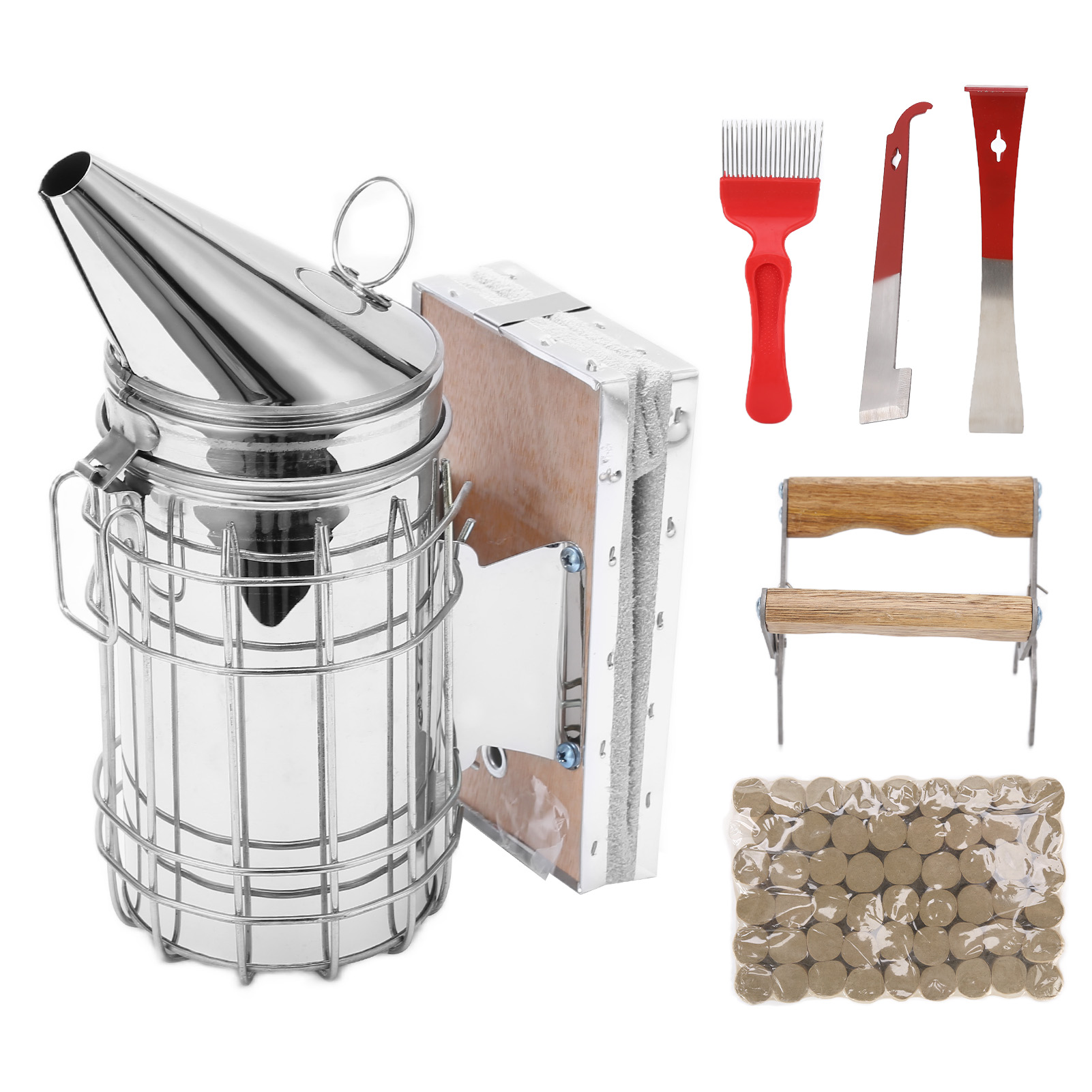 6-Piece Stainless Steel Beehive Smoker Set - Beekeeping Equipment with ...