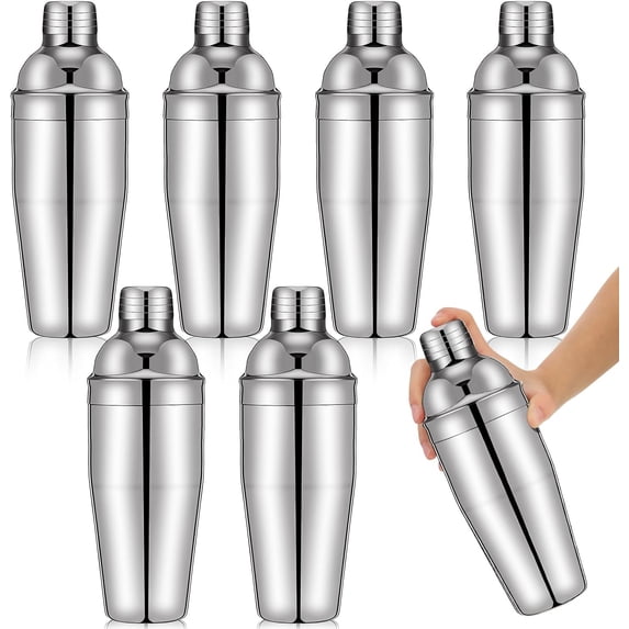6-Piece Stainless Steel Cocktail Shaker Set, Professional Bar Mixer ...