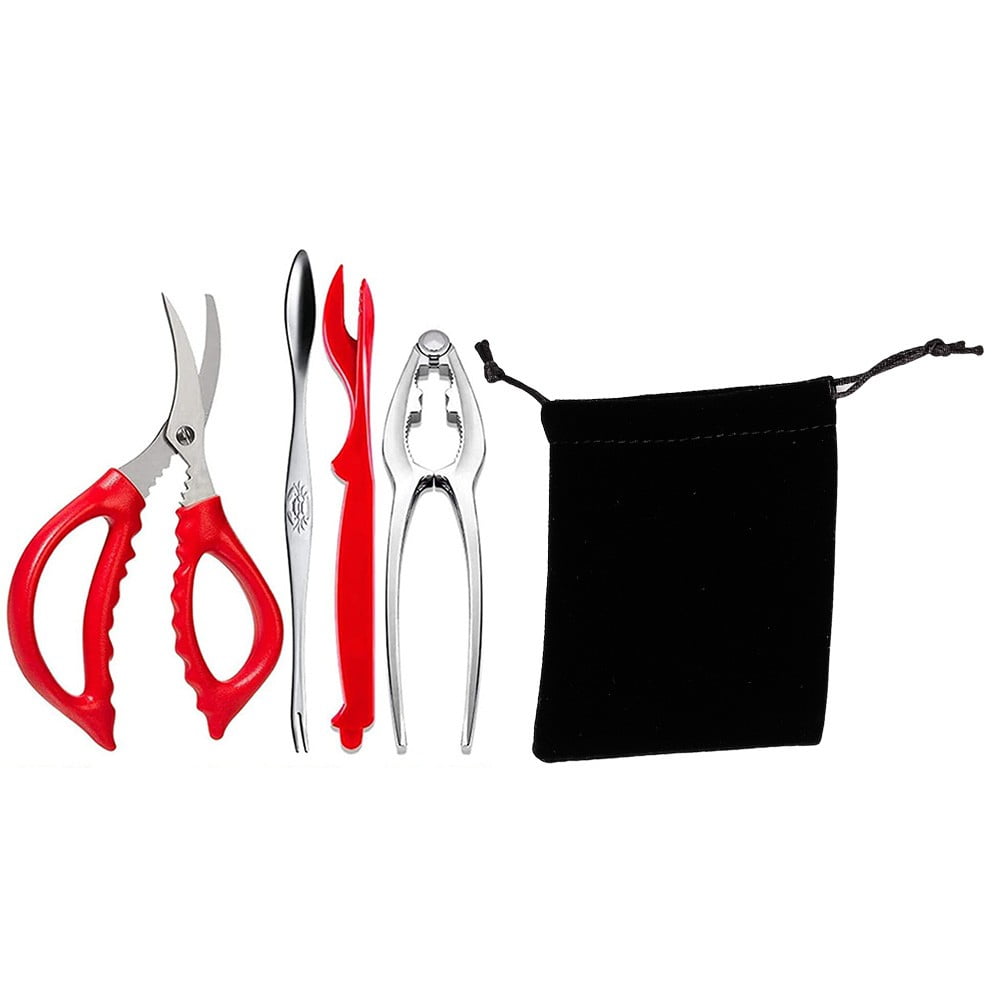 6-Piece Stainless Steel Crab Walnut Cracker Set with Forks ...