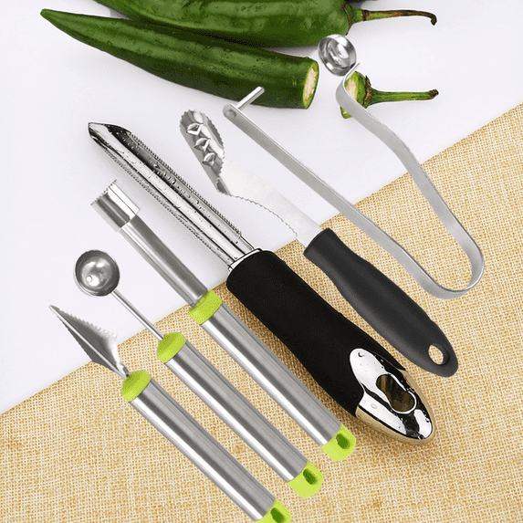 6-Piece Stainless Steel Vegetable Corer Tool Set - Multi-Functional ...