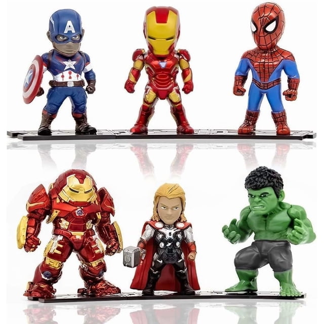 6-Piece Superhero Action Figure Set – Collectible PVC Mini Figures for ...