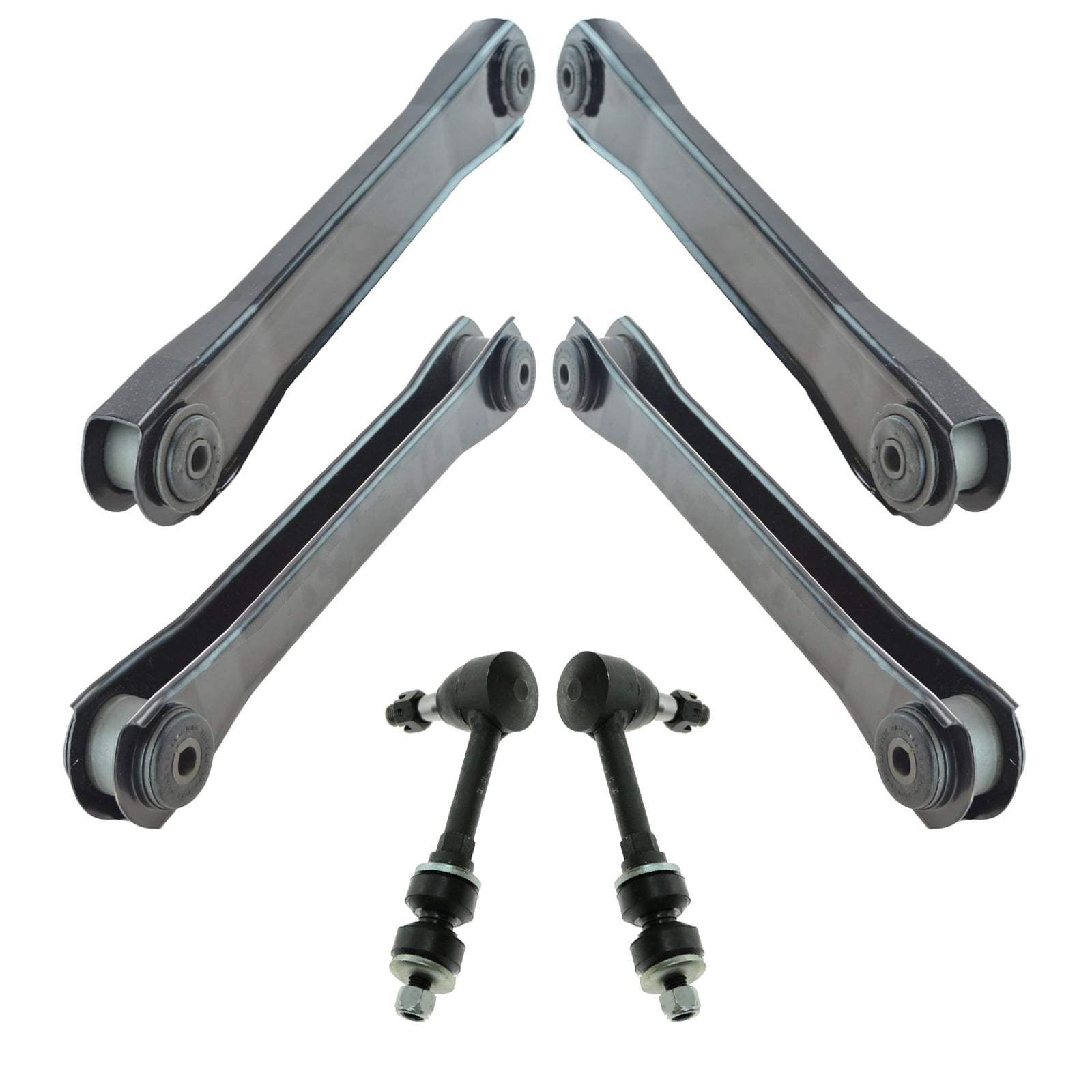 6 Piece Suspension Kit Front Upper & Lower Control Arms Sway Bar End ...