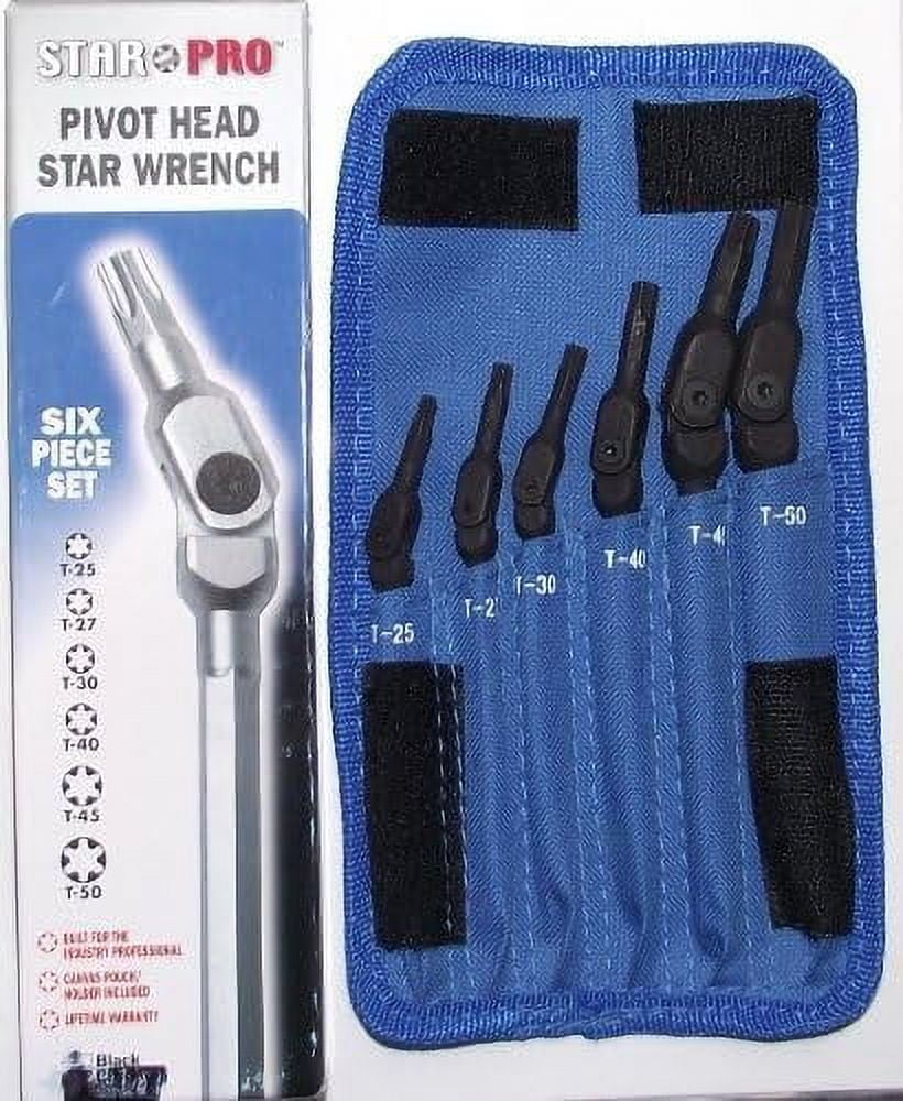 6 Piece TORX Flexible Pivot Head Key Set T25-T50 SP6-1B-16 BLACK FINISH ...