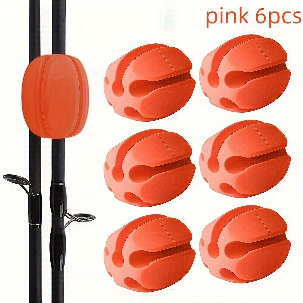 6-Piece TPE Multi-Function Rod Holders Set with Silicone Rod Rack ...