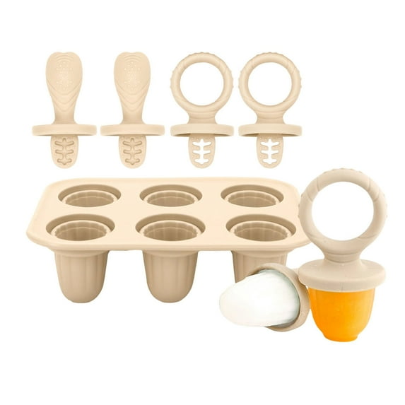 6 Piece Teething Ice Popsicles Molds For Infants Silicone Ice Cubes ...
