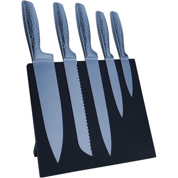 6-Piece Titanium Coated Knife Set with Magnetic Wood Block – Ultra ...