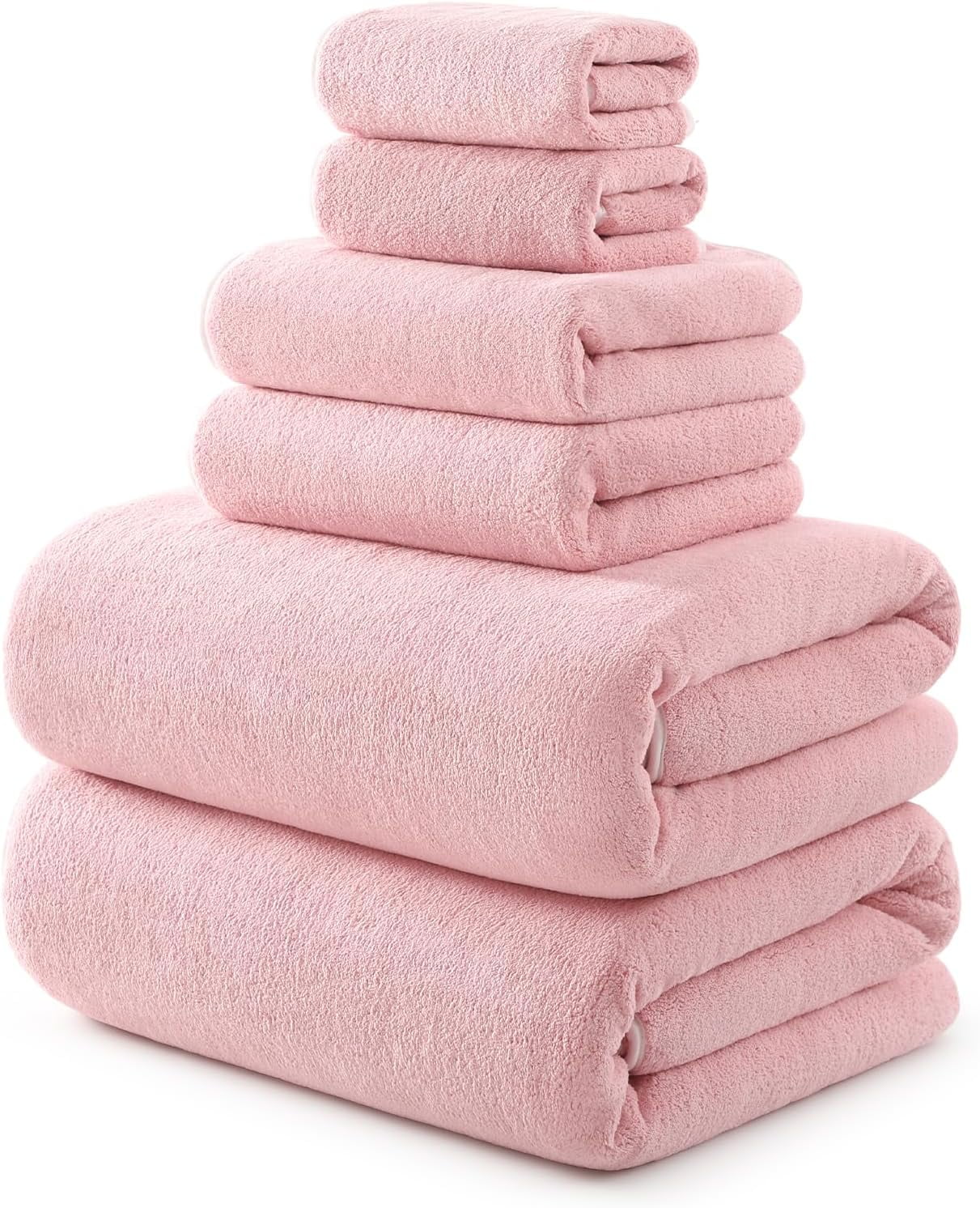6 Piece Towel Set - Oversized Bath Sheets (70 x35 in), 670GSM Ultra ...