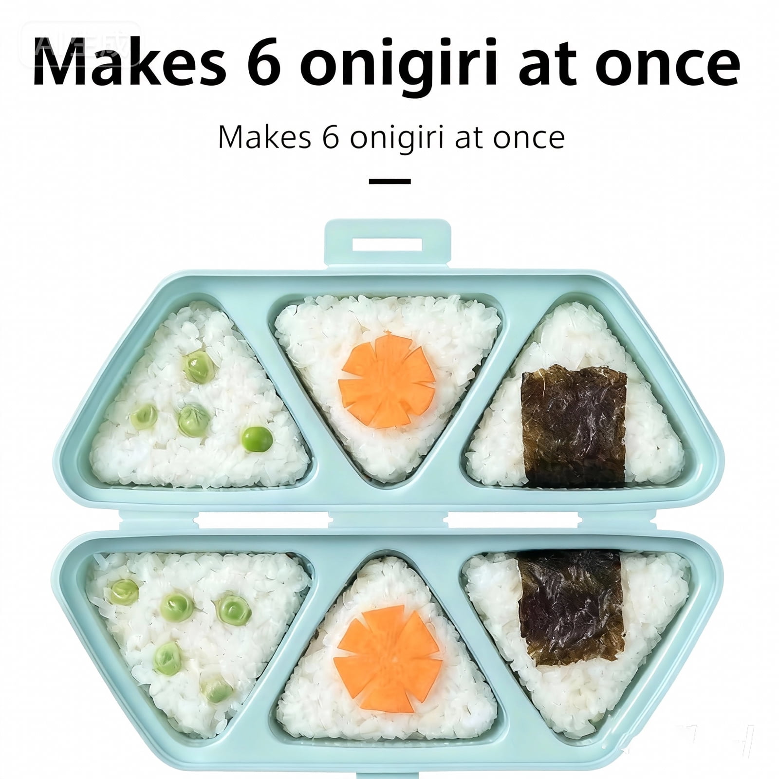 6-Piece Triangle Rice Ball Mold, Onigiri Maker for Sushi, Seaweed Rice ...