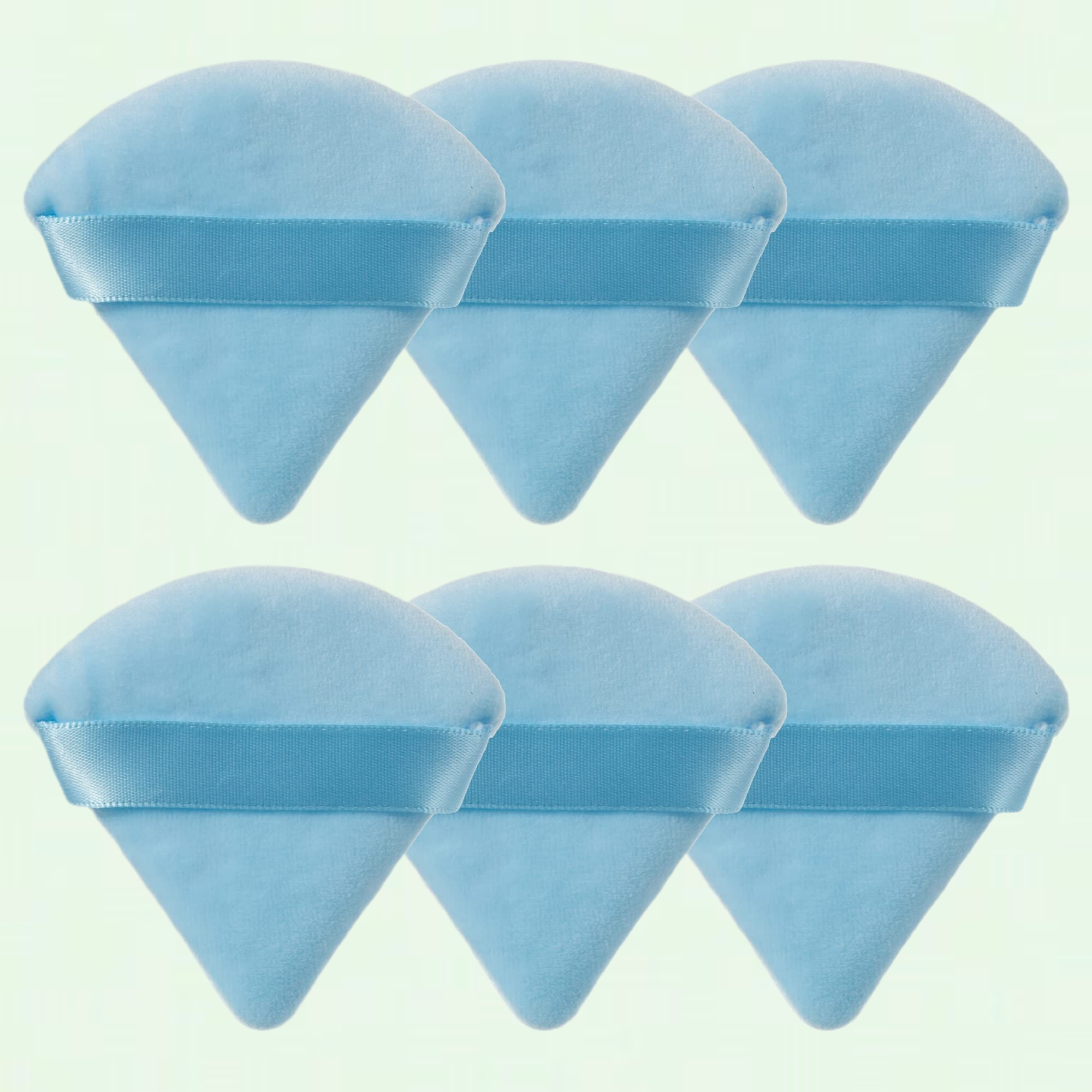 6-Piece Triangular Face Puff Set for Powder Makeup, Cotton Velour Puff ...