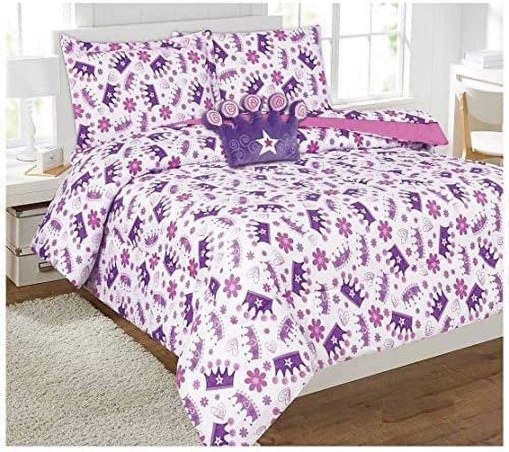 6 Piece Twin Size Girls Comforter Set Bed in Bag w/Sham, Sheet Set ...