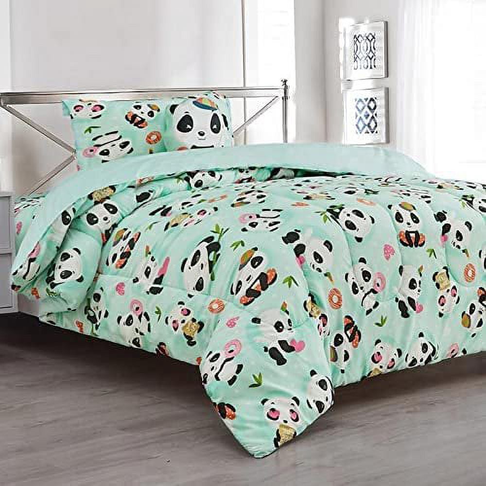 Sapphire Home 6pc Twin Size Panda Comforter Set for Girls Teens with ...