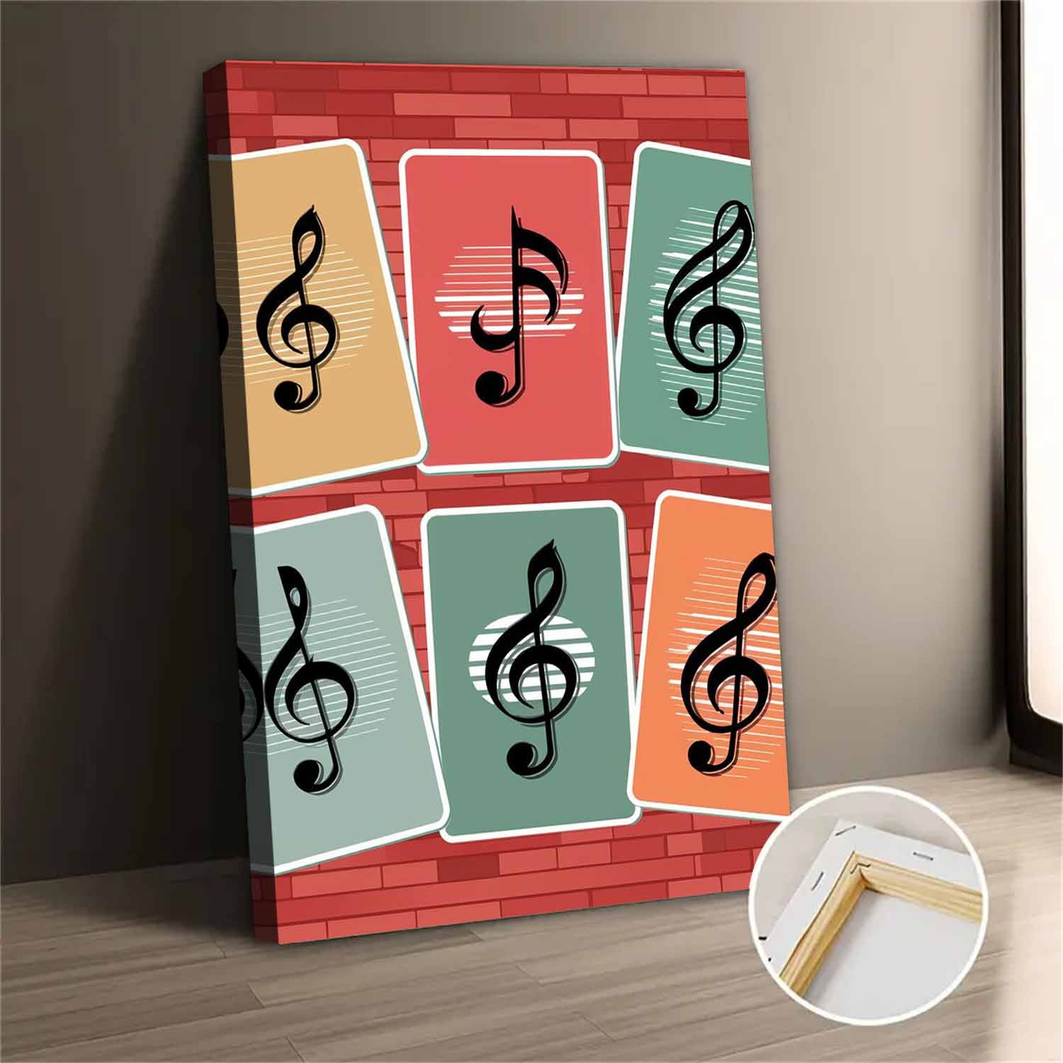 6 Piece Vintage Music Notes Canvas Wall Art - Walmart.com