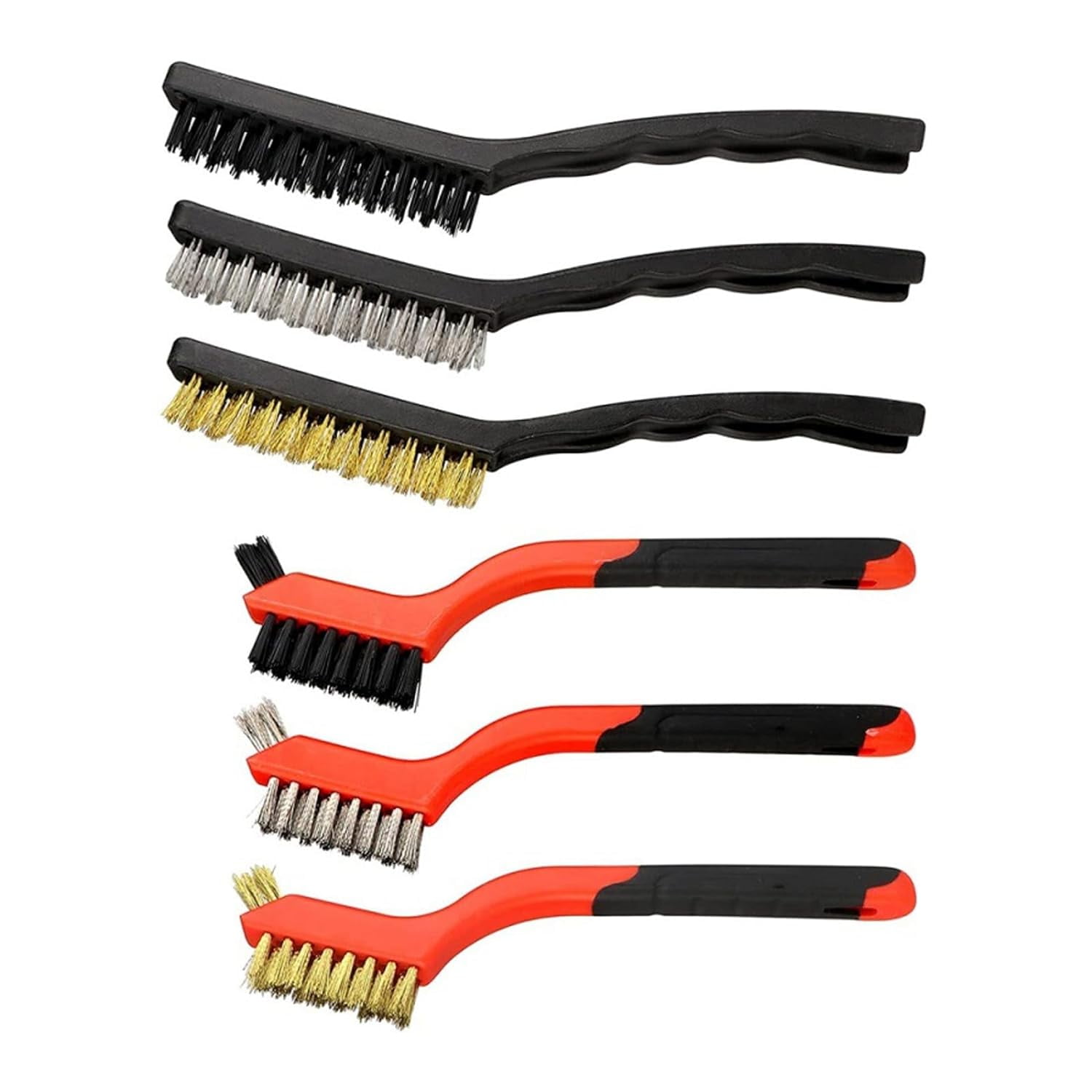 6-Piece Wire Brush Set, Brass Brush, Hand Wire Brush Set, Nylon Wire ...