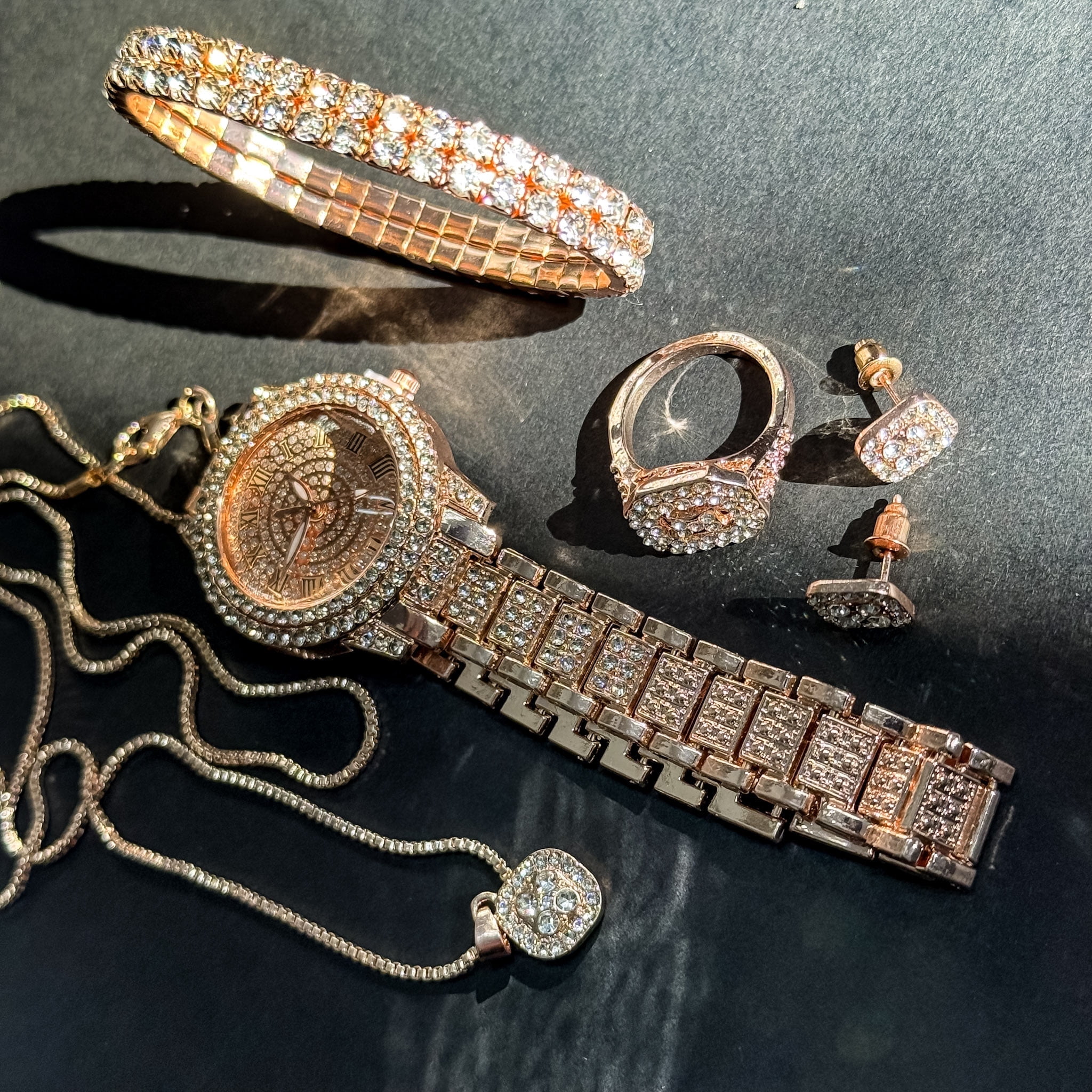6-Piece Women's Jewelry Set – Elegant Watch, Classic Bracelet ...