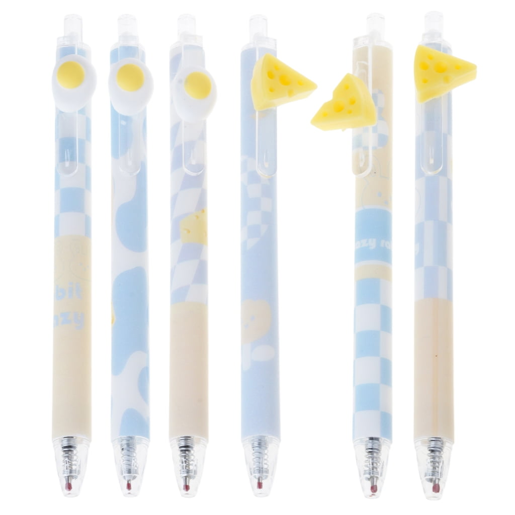 6 Pieces 0.5mm Signature Pen Cute Sea Salt Cheese Neutral Pens ...