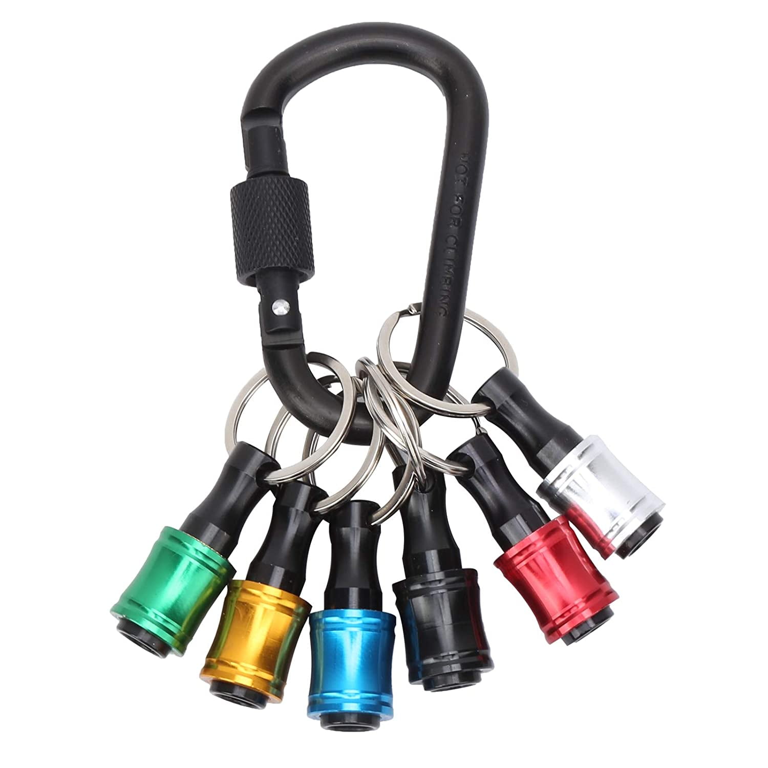 6 Pieces 1/4 inch Aluminum Alloy Hex Shank Keychain Quick Release Drill ...
