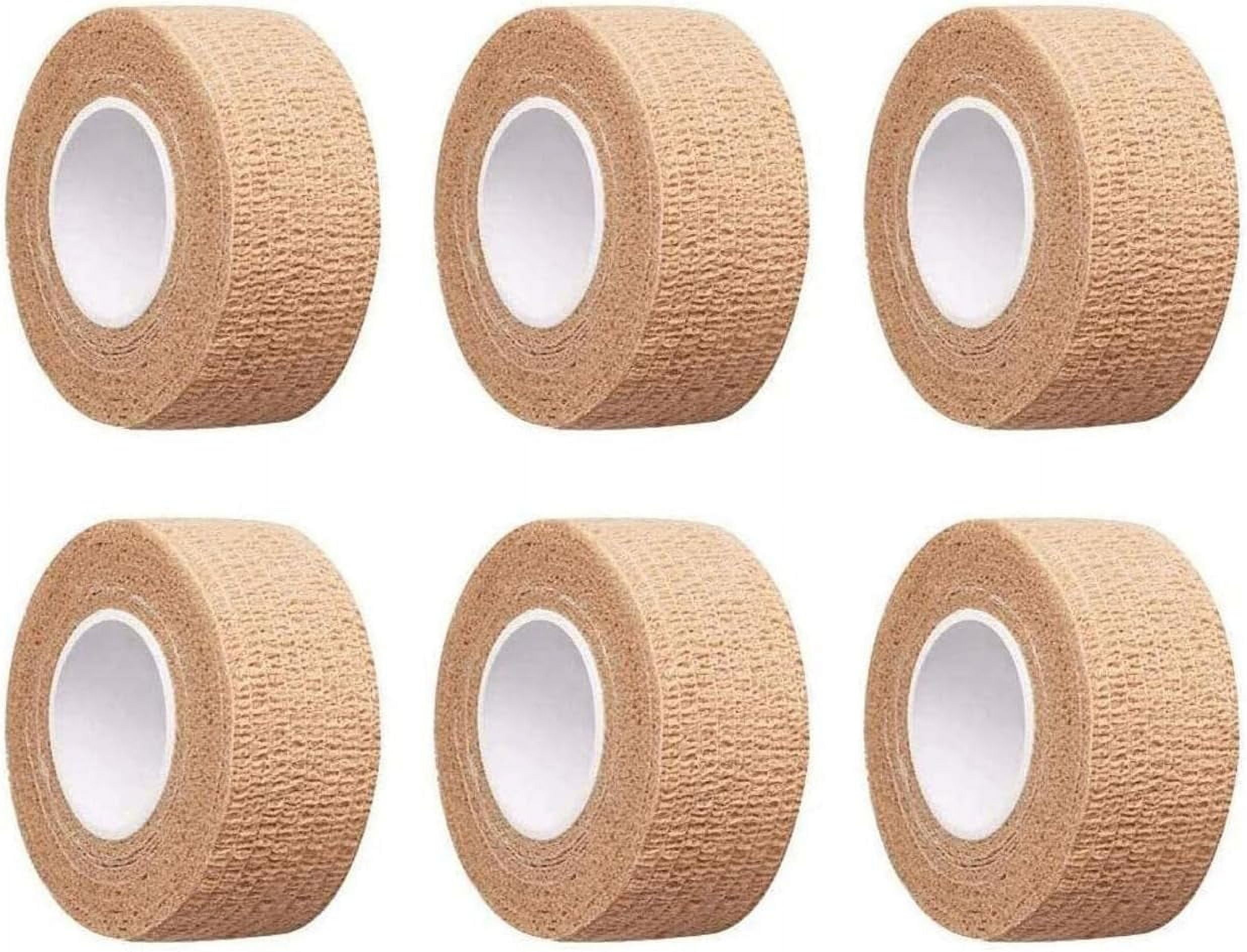 6 Pieces 1 Inch Wide Skin Colour Elastic Self- Adhesive Bandage Finger ...