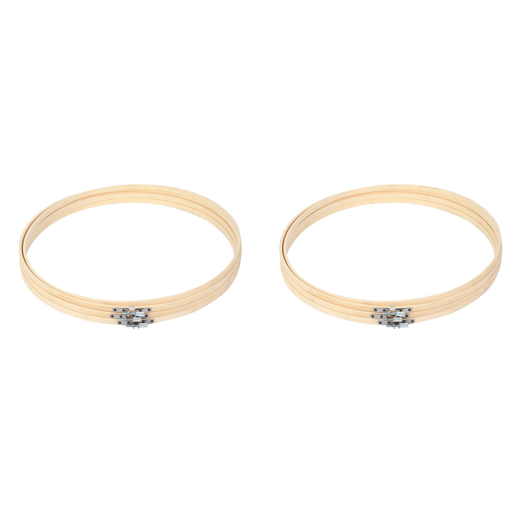 6 Pieces 14 Inch Embroidery Hoops Wooden Round Adjustable Bamboo Circle ...