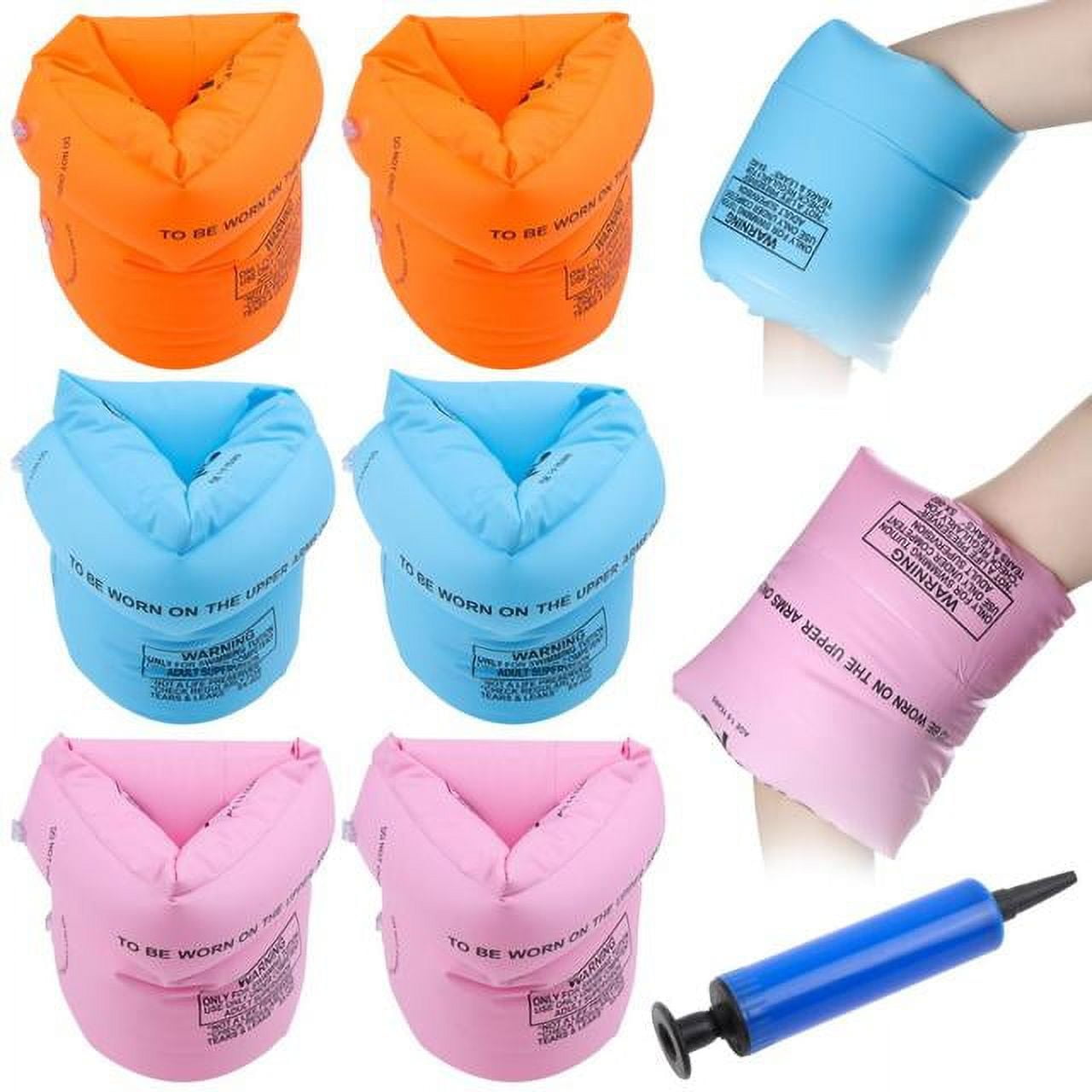 6 Pieces 3d Swimming Arm Float Rings Pvc Arm Floaties Inflatable Float Swim Arm Bands Sleeves