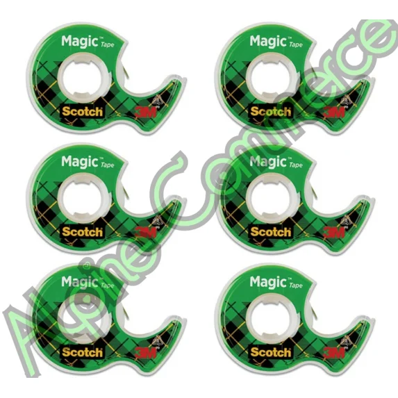 *6-Pieces* 3M Scotch Magic Invisible Matte-Finish Tape 3/4" X 300 ...