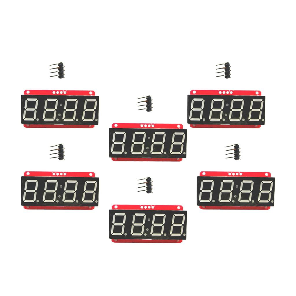 6 Pieces 4 Digit Seven-Segment 0.56 Inch LED Display Module HT16K33 I2C For - Walmart.com