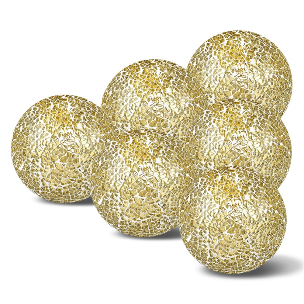 6 Pieces 4 Inch Mosaic Sphere Balls Decorative Glass Balls Decorative ...