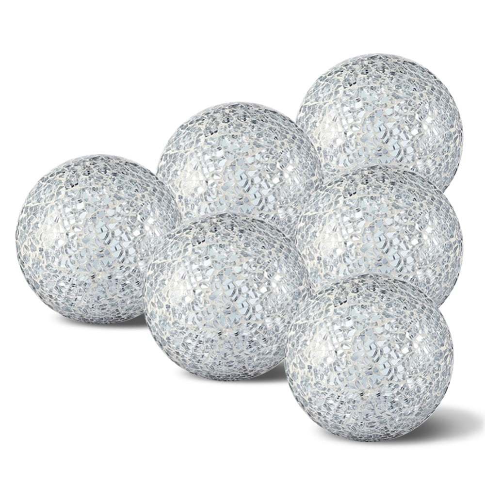 6 Pieces 4 Inch Mosaic Sphere Balls Decorative Glass Balls Decorative ...