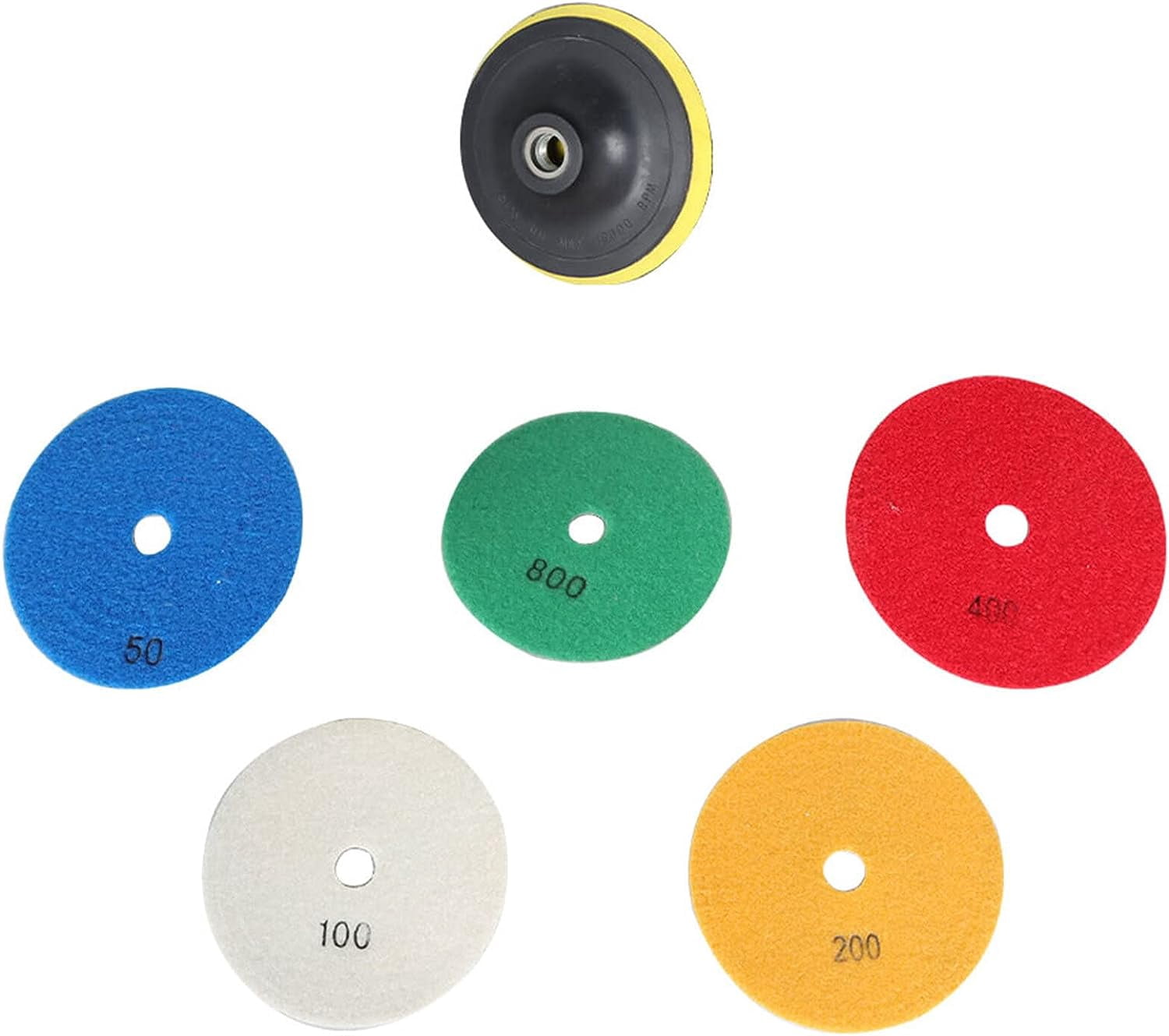 6 Pieces 5 Inch Diamond Concrete Polishing Pads Wet Dry Set Fit for All ...