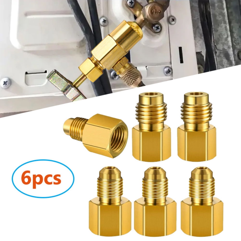 6 Pieces 6015 R134A Brass Refrigerant Tank Adapter to R12 Fitting ...