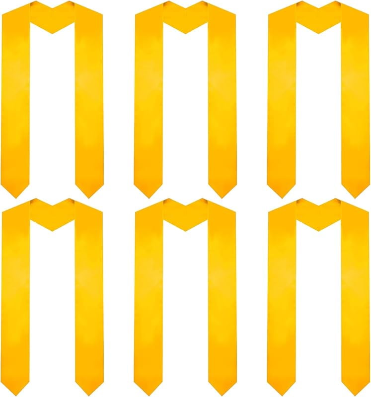 6 Pieces 70 Inch Unisex Graduation Stole Plain Graduation Sash Stoles ...