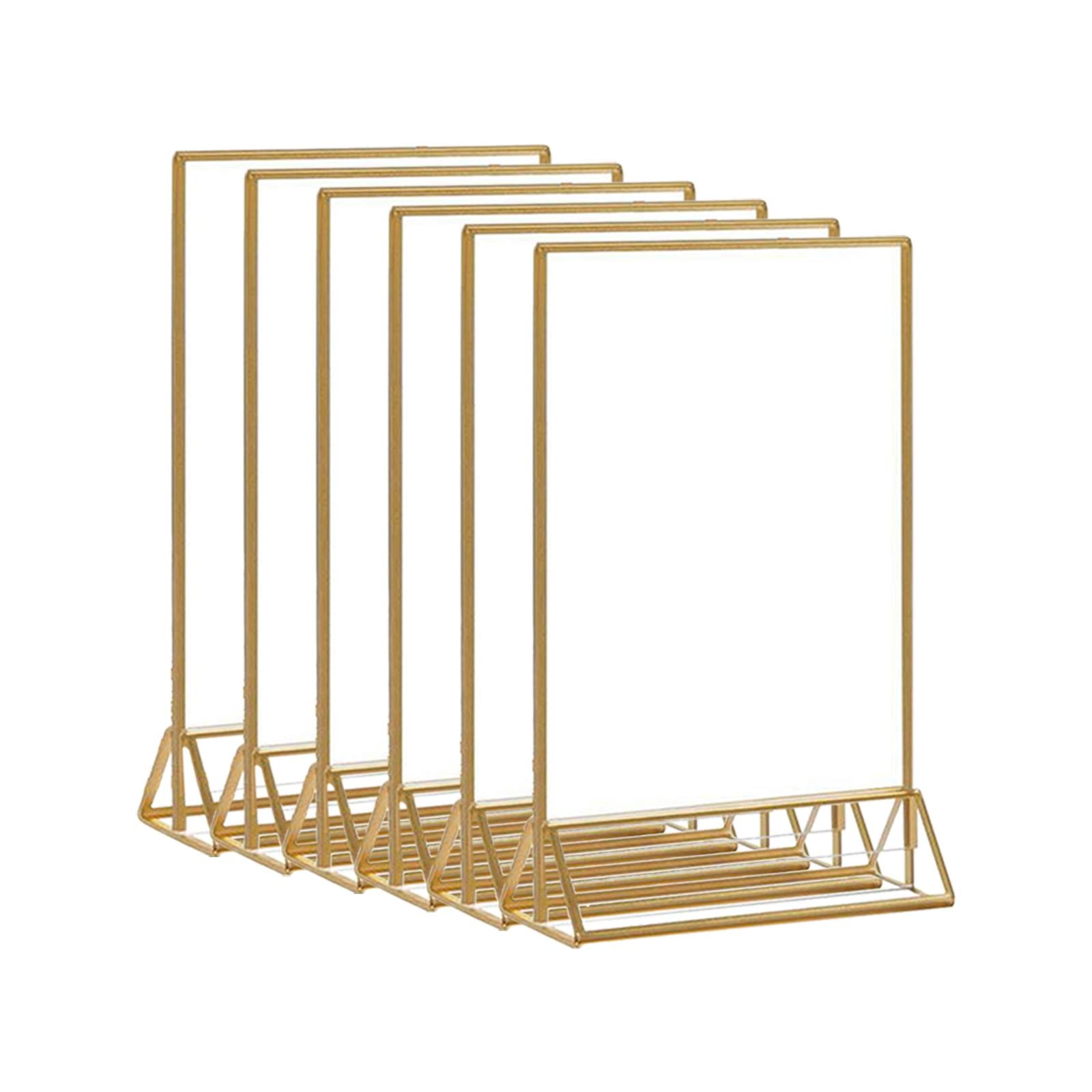 6 Pieces Acrylic Sign Holder Table Menu Display Stand Photo Frames ...