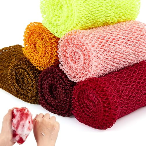 6 Pieces African Net Sponge Authentic Exfoliating Net Bath Shower Body ...
