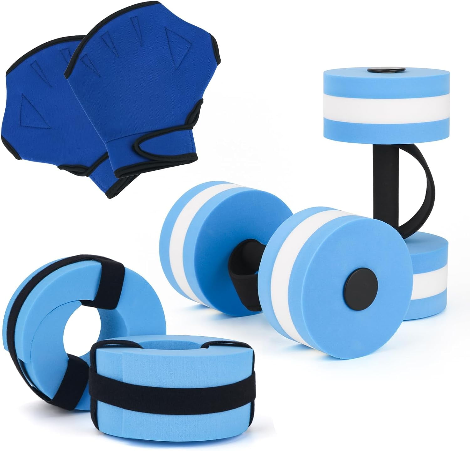 6 Pieces Aquatic Exercise Set Water Aerobics Set Pool Fitness Equipment ...