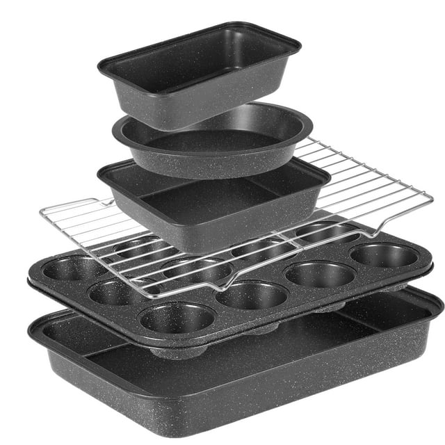 6 Pieces Baking Pans Set, Walooza Bakeware Set, Kitchen Essentials ...