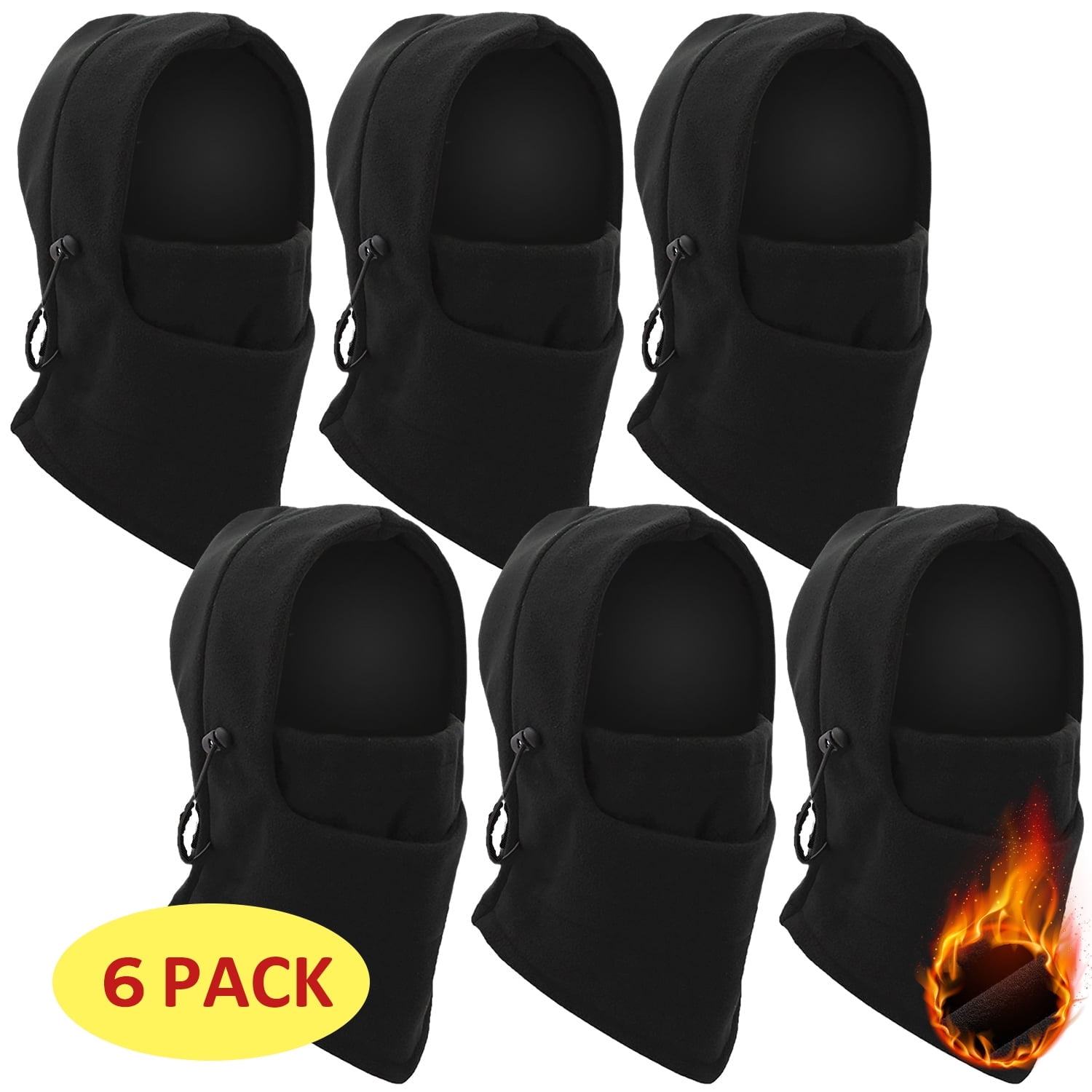 6 Pieces Balaclava Ski Mask Full Face Covering for Cold Weather for Men ...