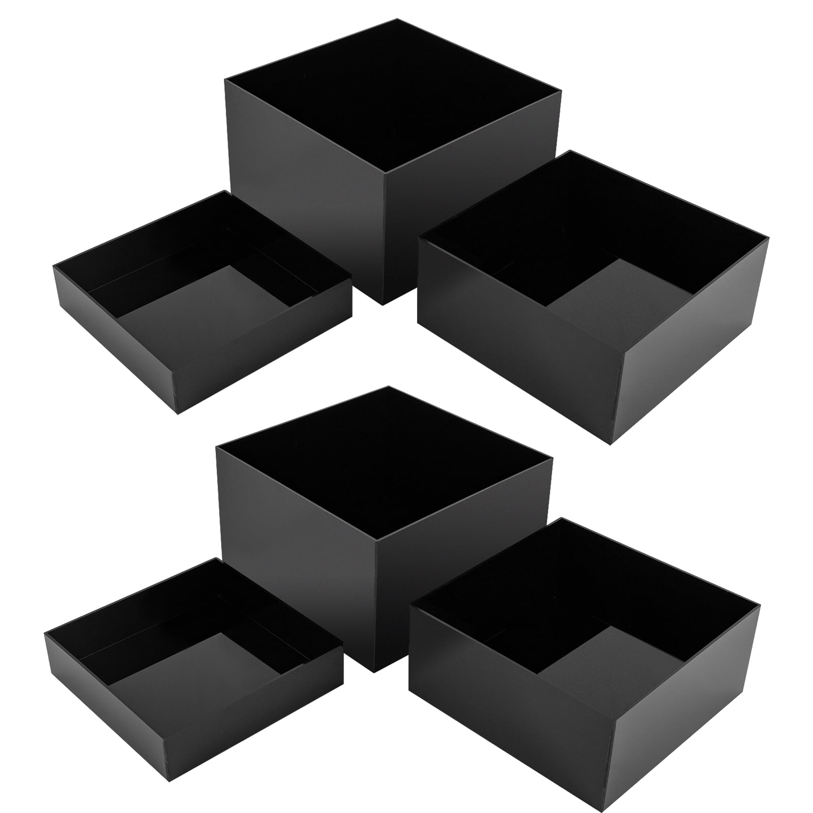 6 Pieces Black Rectangular Display Nesting Riser Stands, Tabletop ...
