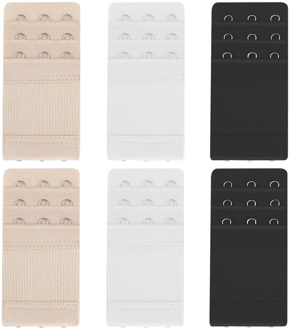 6 Pieces Bra Extenders 3 Hooks 3 Hook Women's Elastic Bra Extender ...