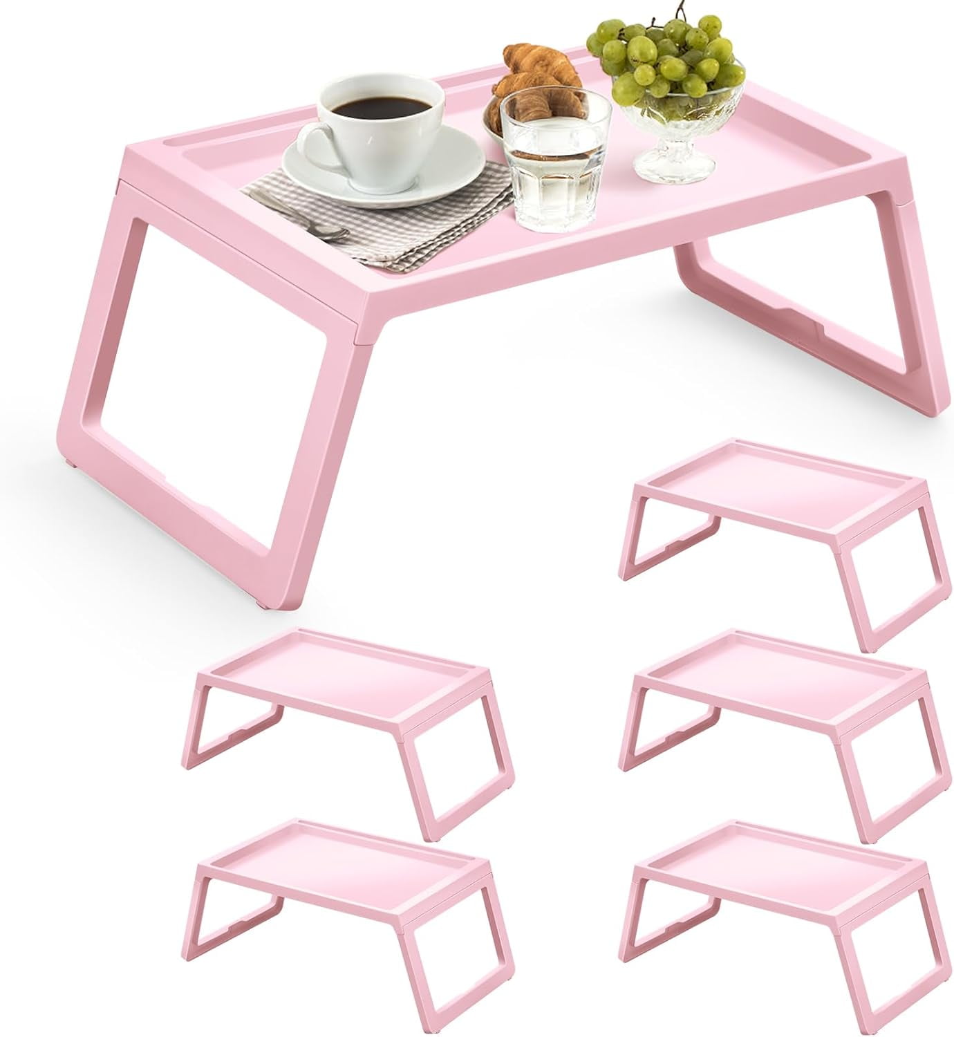 6 Pieces Breakfast in Bed Tray with Foldable Legs,26.8"x14" Bed Table ...