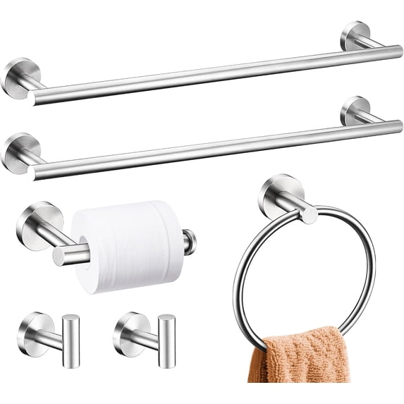 6 Pieces Brushed Gold Bathroom Hardware Accessories Set, SUS304 ...