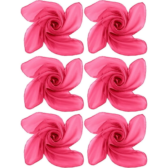 6 Pieces Chiffon Scarf 1950s Square Neck Head Scarfs Vintage Soft ...